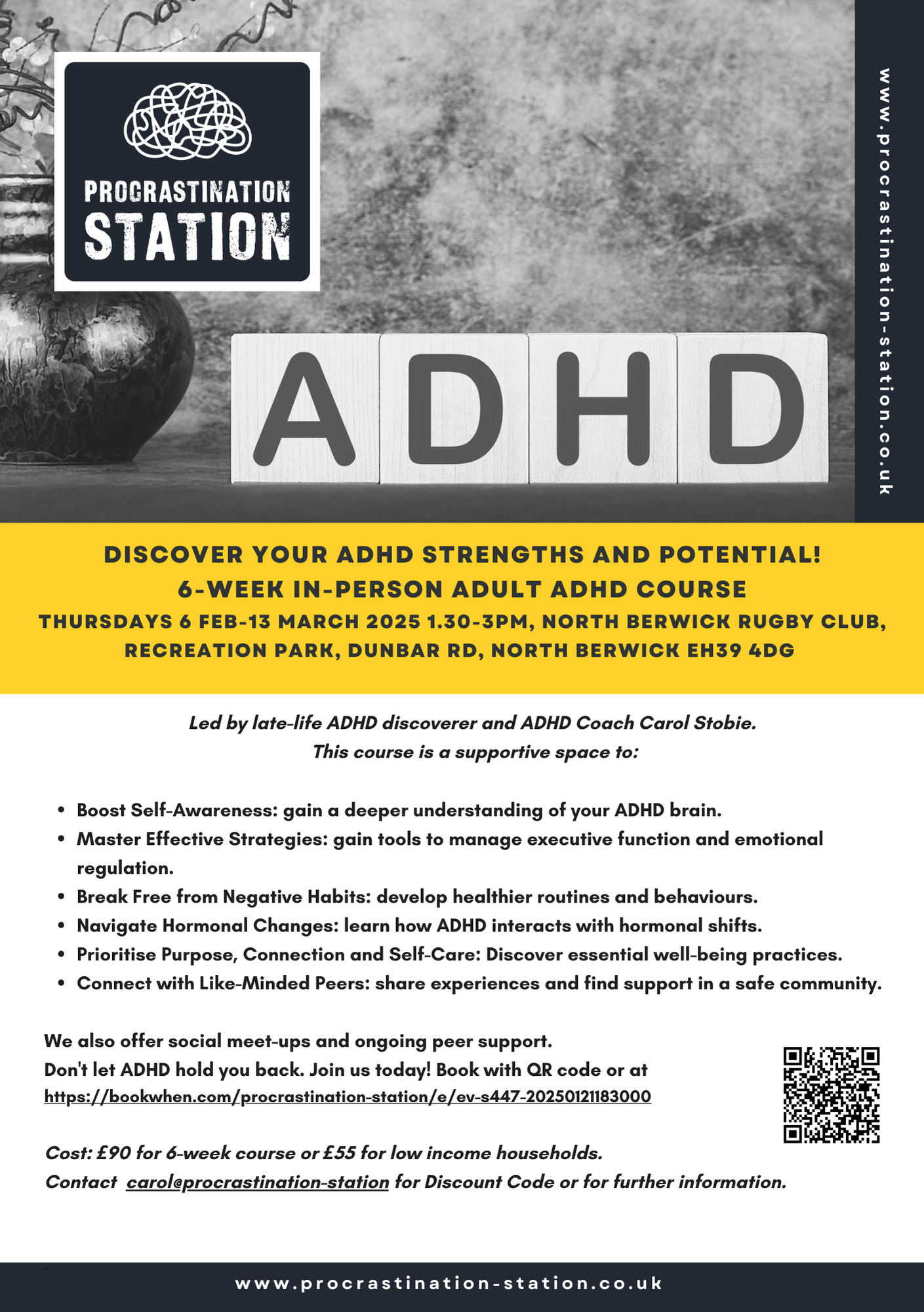 IN-PERSON 6-WEEK ADHD COURSE - Procrastination Station